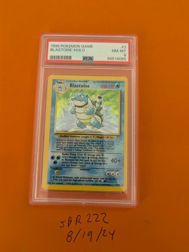 PSA 8 NM-MINT Blastoise 2/102 Base Set Holo Unlimited Rare Pokemon Card ...