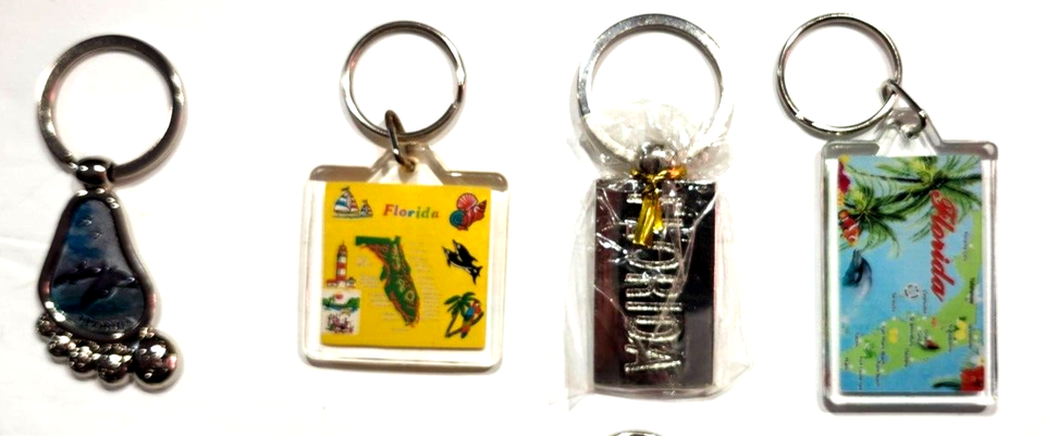 8 Pack of Florida Keychain Souvenirs bulk , Metal Rings , Gift Bundle ...