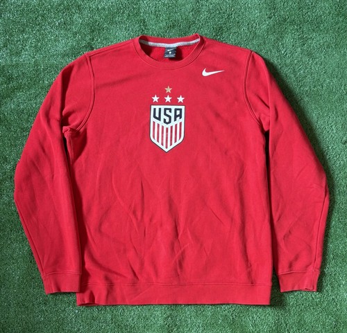 Nike USA Soccer Crewneck Sweatshirt Men’s Large Red Crest Logo USMNT | eBay