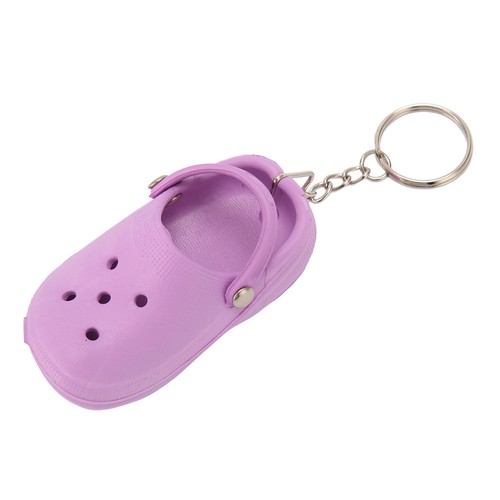 8Pcs Slipper Keychain Assorted Colors Silicone Hole Shoe Keychain ...