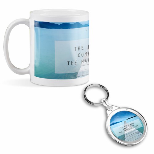 Mug & Round Keyring Set - Motivational Quote The Best View #24601 | eBay