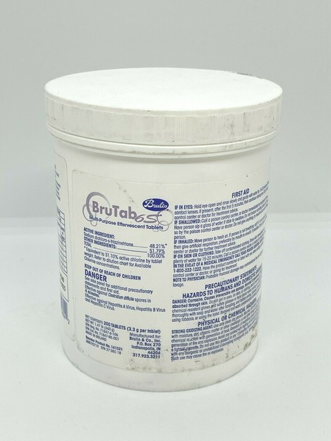 Brulin BruTab 6S Disinfectant Sanitizer Tablet - Pack of 200 for sale ...