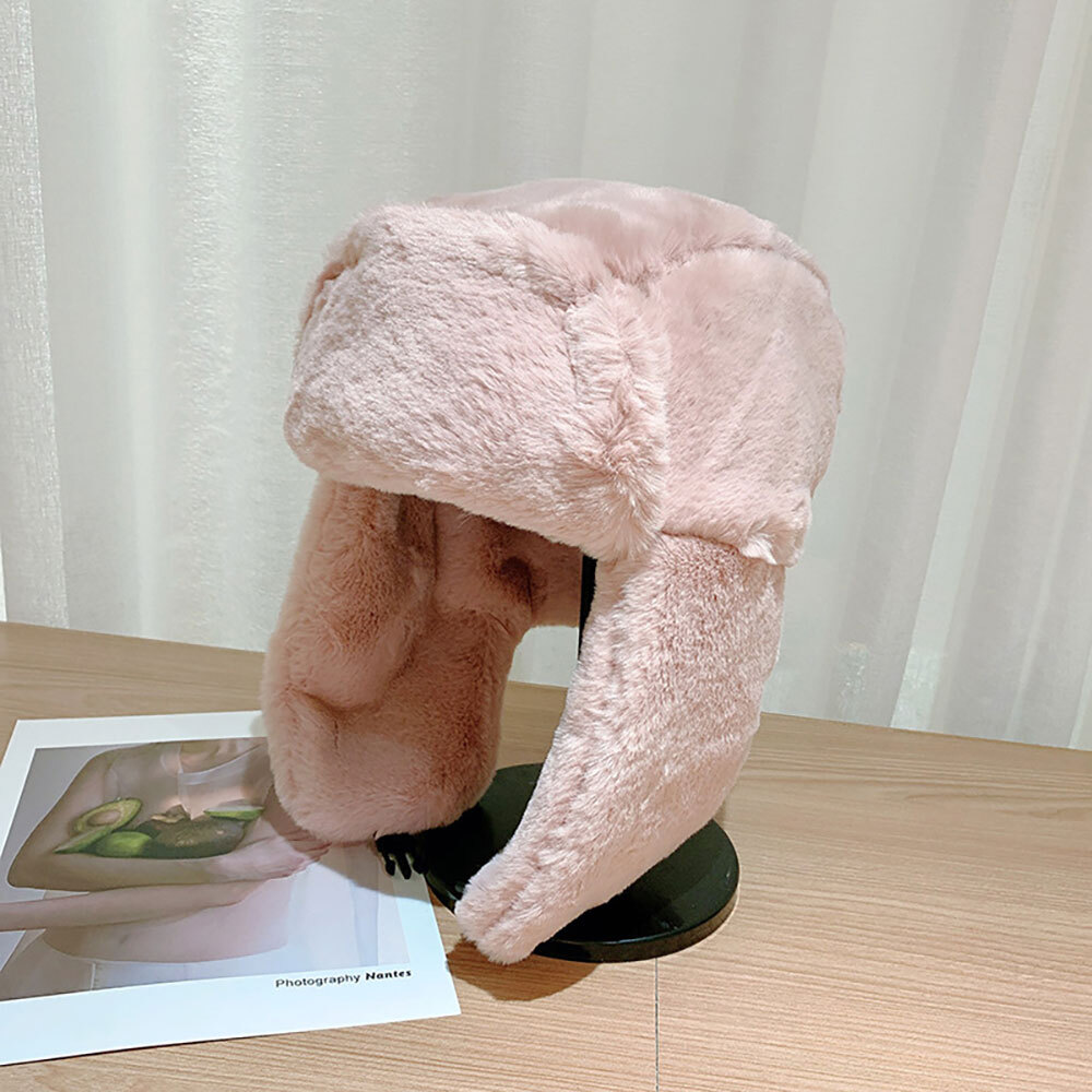 Pink Winter Hat For Womens Winter Hats Ushanka Trapper hat with ...