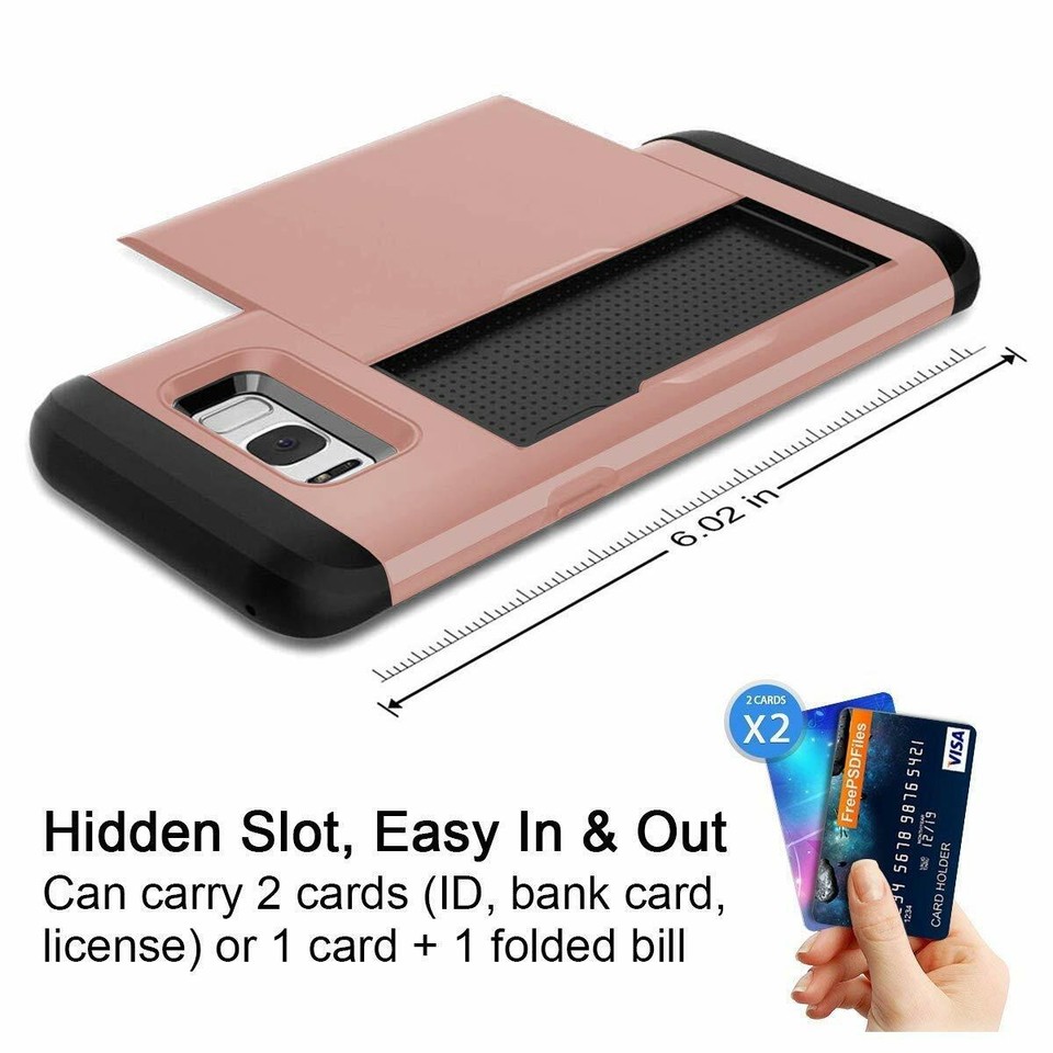 For Samsung Galaxy S20 S10 S9 S8 S7 Note 20 - Card Slot Holder Wallet ...