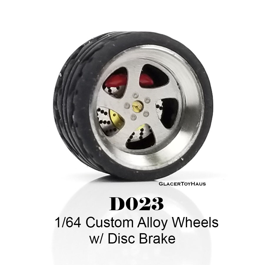 1/64 Scale Alloy Wheels with Disc Brakes - D002-D028 - Diecast Rubber ...