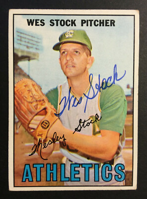 Wes Stock A's Athletics signed 1967 Topps baseball card #74 Auto ...
