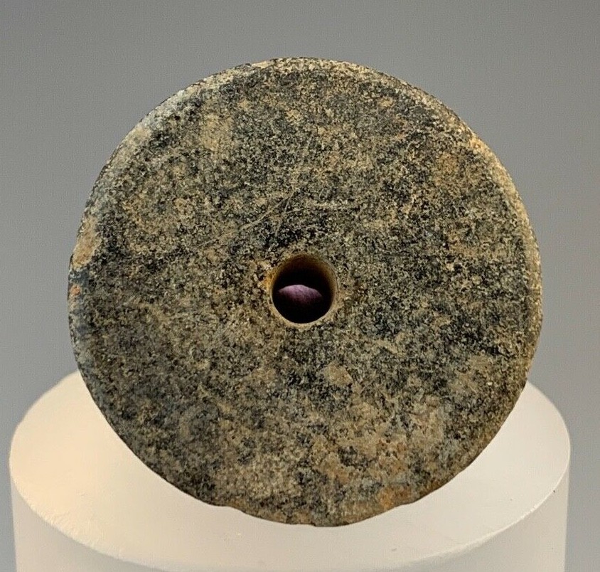 ANCIENT ROMAN STONE SPINDLE WHORL; 100 BC - 100 AD. NICE AND HEAVY ...