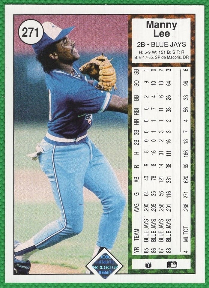 Manny Lee - 1989 Upper Deck #271 - Toronto Blue Jays Baseball Card | eBay