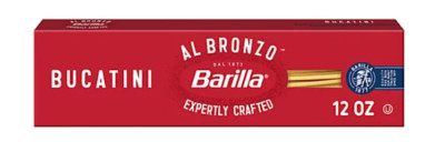Barilla Bucatini Pasta Al Bronzo 12oz box Durum Wheat Semolina (new ...