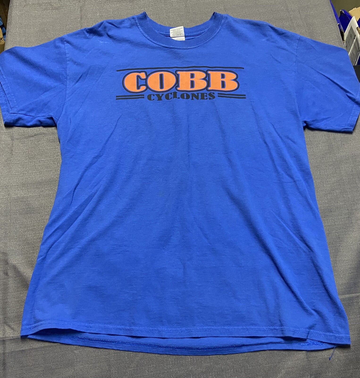 Cobb Cyclones Sports Blue Graphic Crew Neck Tee Gildan Large | eBay