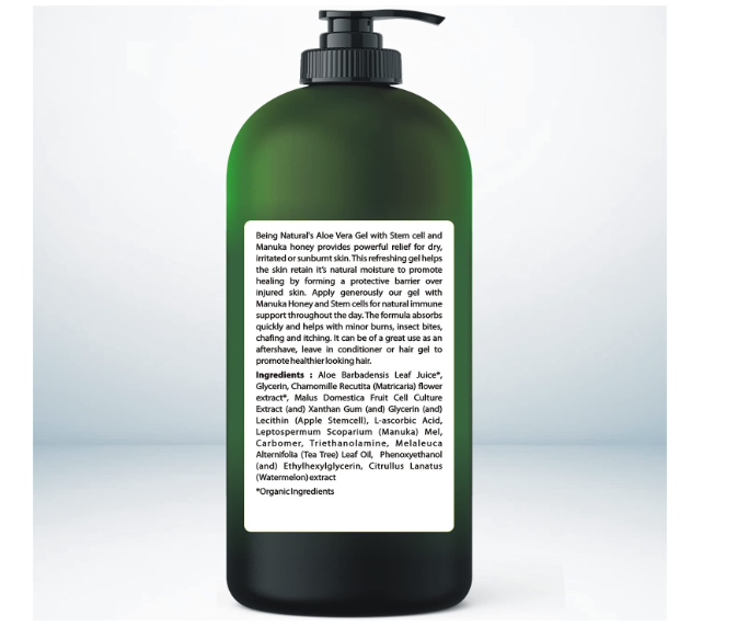 Aloe vera Gel - from 100% Pure Organic Aloe Infused with Manuka Honey ...