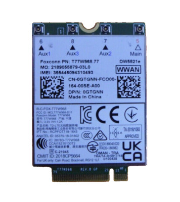 Dw5821e Snapdragon X20 4g Lte Mini-pci-e Card For Select Latitude D/PN ...