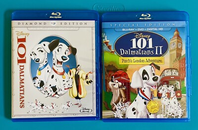 Lot Of 2 Disney Blu-Ray 2-disc DVDs - 101 Dalmatians & 101 Dalmatians ...