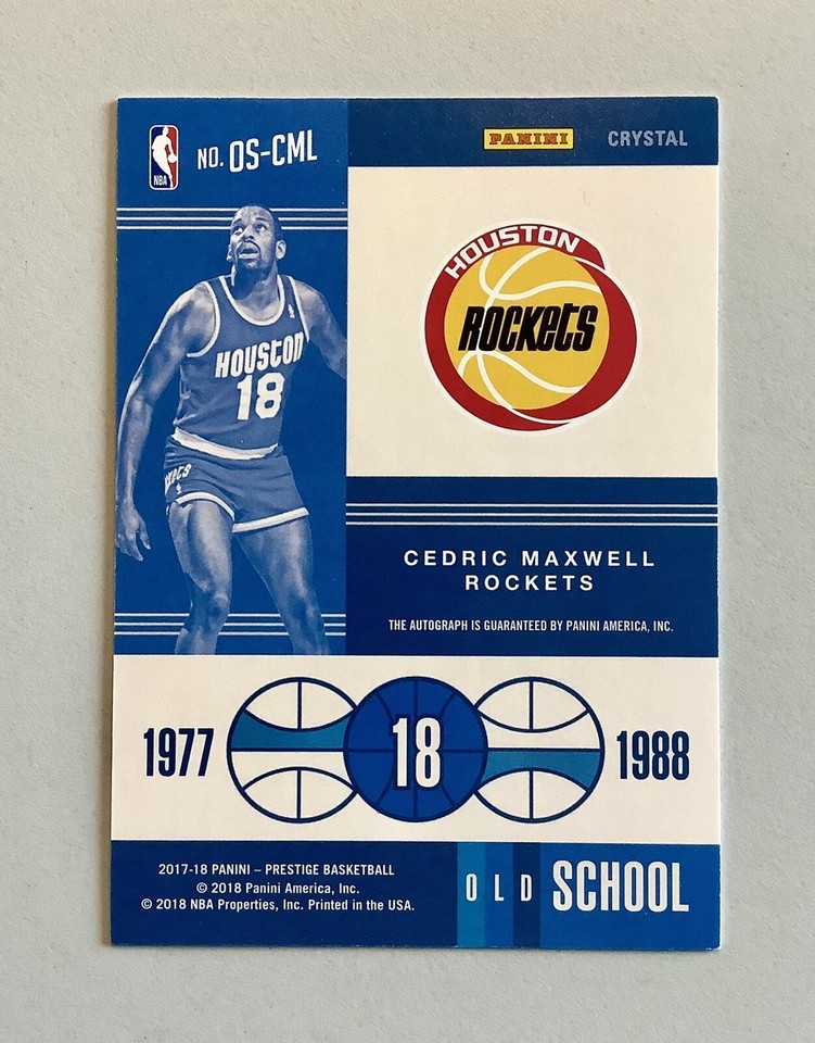 2017-18 Prestige Cedric Maxwell Crystal Auto Old School #OS-CML Rockets ...