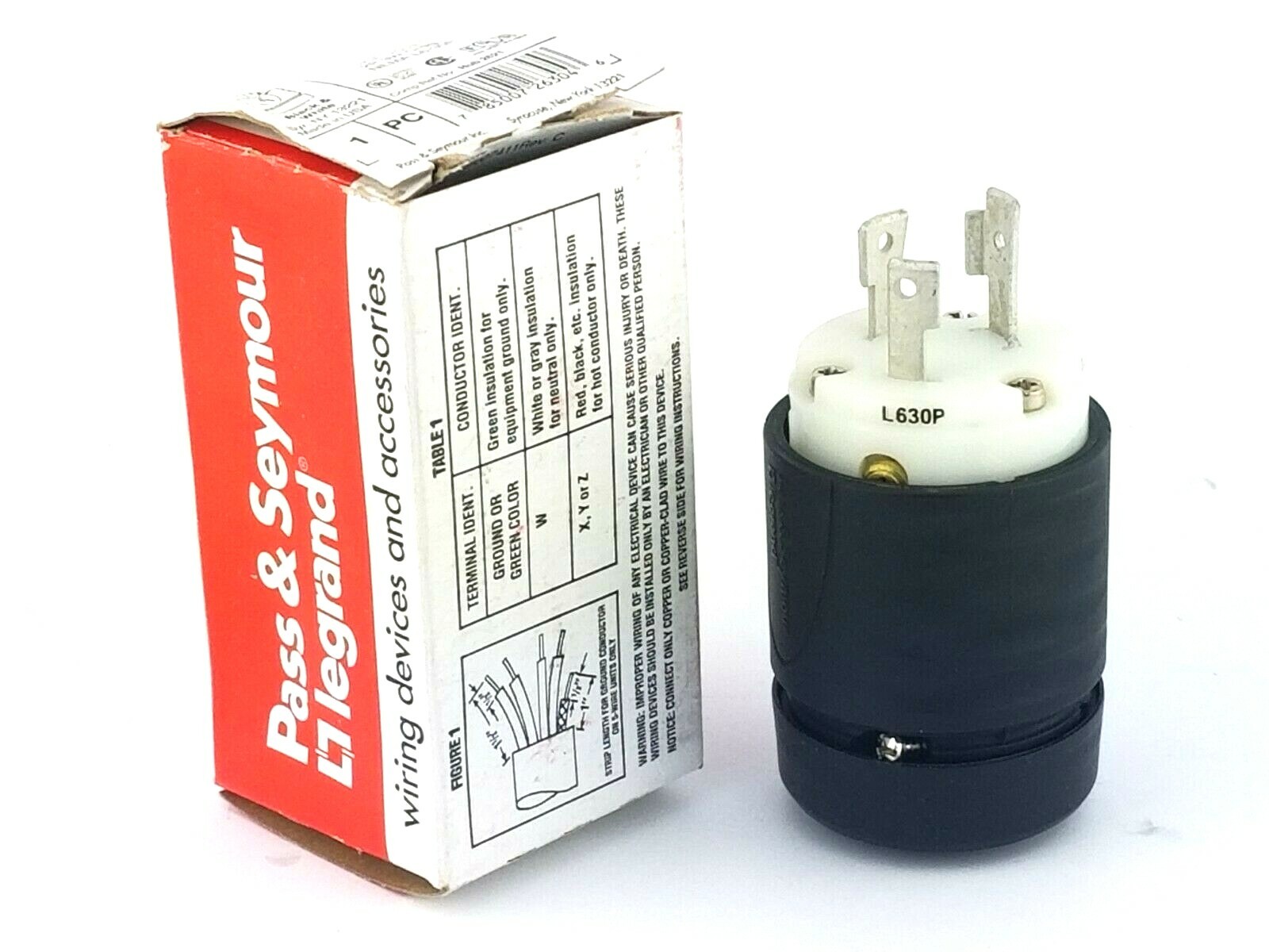 Pass & Seymour legrand, L630-P, 30A, 250V 2P 3W Grdg. NEMA L6-30P ...