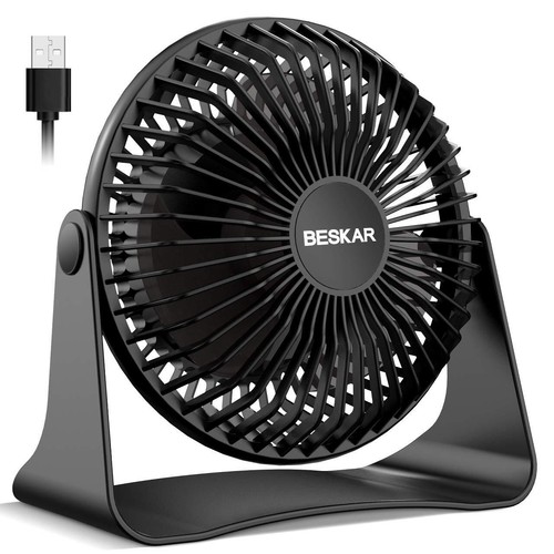 BESKAR USB Small Desk Fan - 6 Inch Portable Fans with 3 Speeds Strong ...