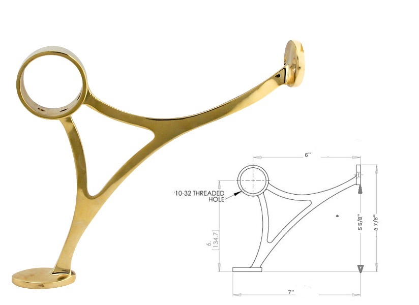 Brass Brackets-Foot Rest Supports-Bar Foot Rail-Foot Rest-Pub Rails 2 ...