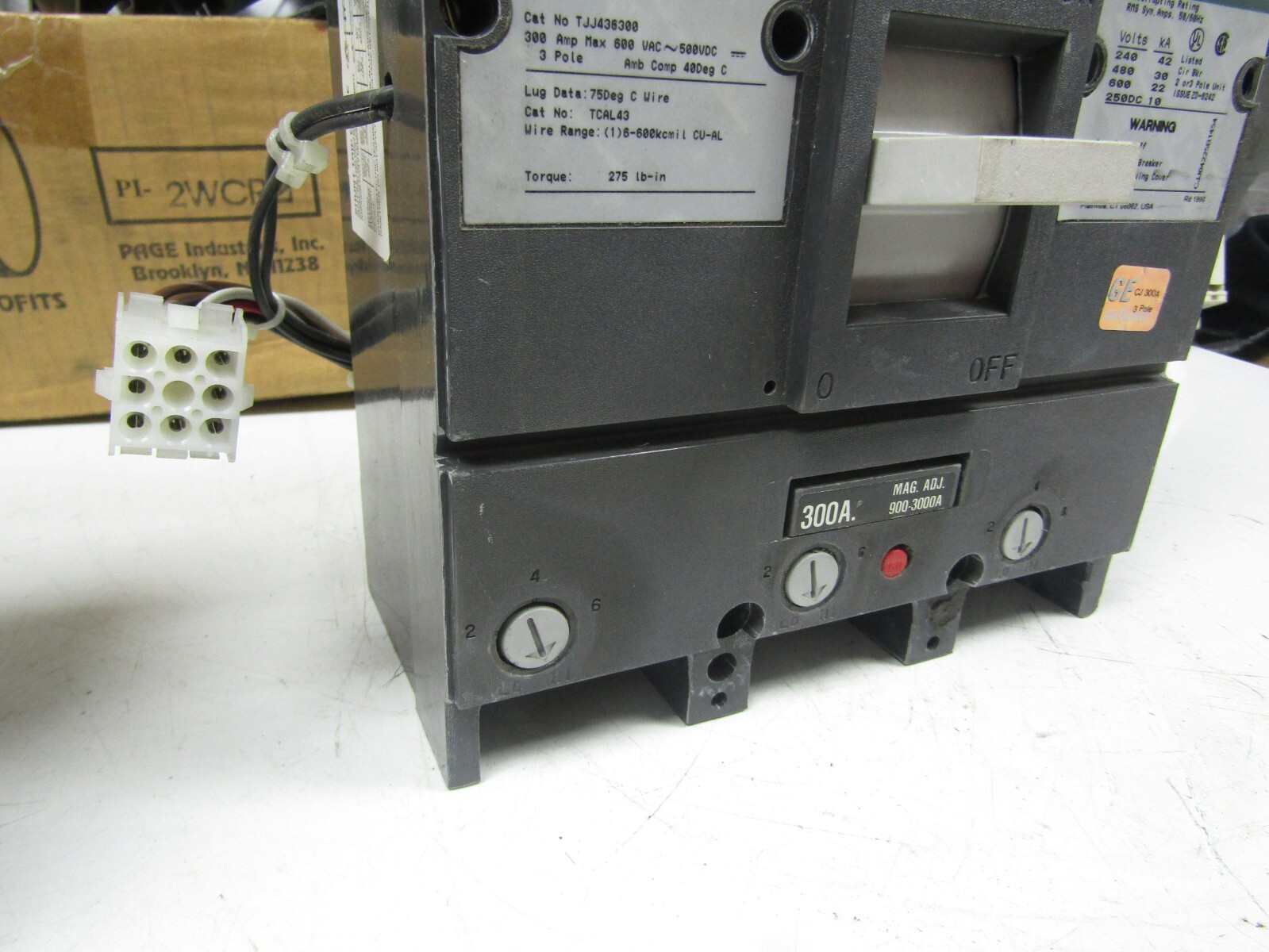 🔥GE 300 AMP CIRCUIT BREAKER 600 VAC 3 POLE TJJ436300 W/ 300A TRIP SHUNT ...