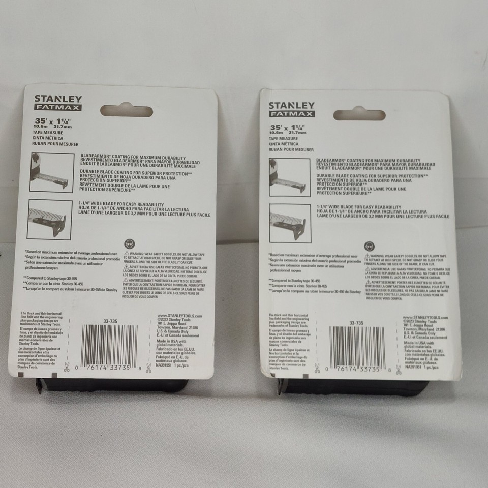 Stanley FatMax 35' Measuring Tape 2 Pack Brand New Made in America ...