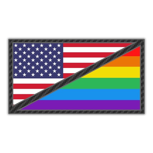 Rainbow & American Flag Sticker LGBT Gay Pride USA Decal Vinyl US ...