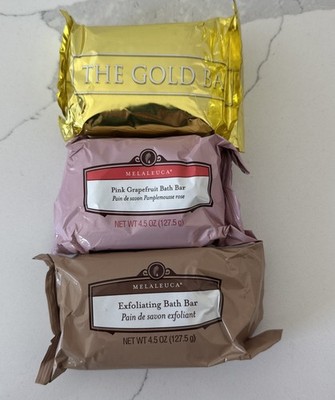 Melaleuca Bath Bars 3-Pack Pink Grapefruit, the Gold Bar, Exfoliating ...