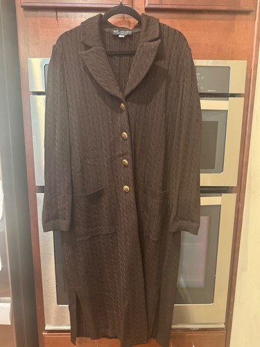 St. John by Marie Gray Collection Brown Cable Knit Duster Size 12 | eBay