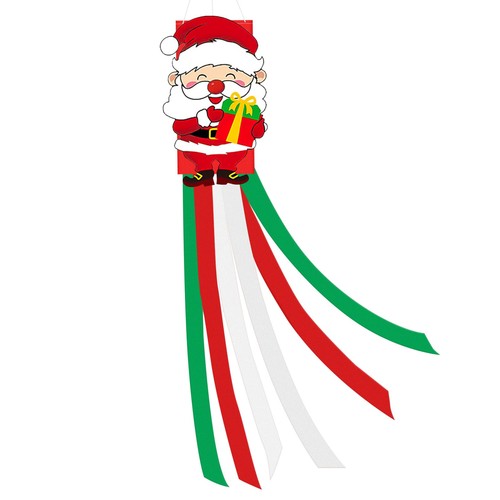 40 Inches Christmas Santa Windsock Decoration, Hanging Outdoor Holiday ...