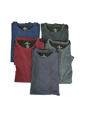 Men’s 5-Pack Active Quick Dry Fit Athletic Workout Crew Neck T Shirts S ...