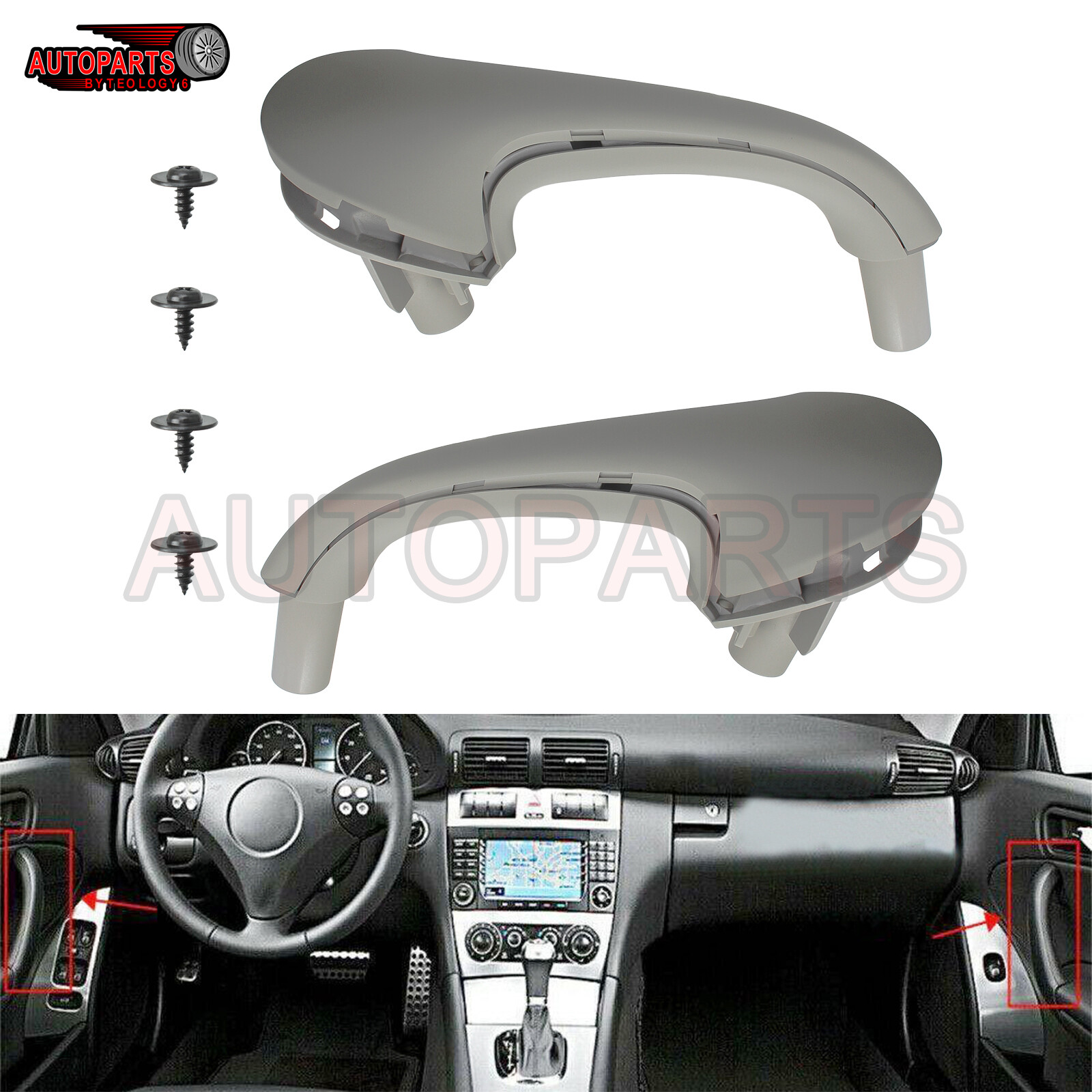 Front Inside Door Pull Handles For Mercedes W203 C-Class 2038101551 ...