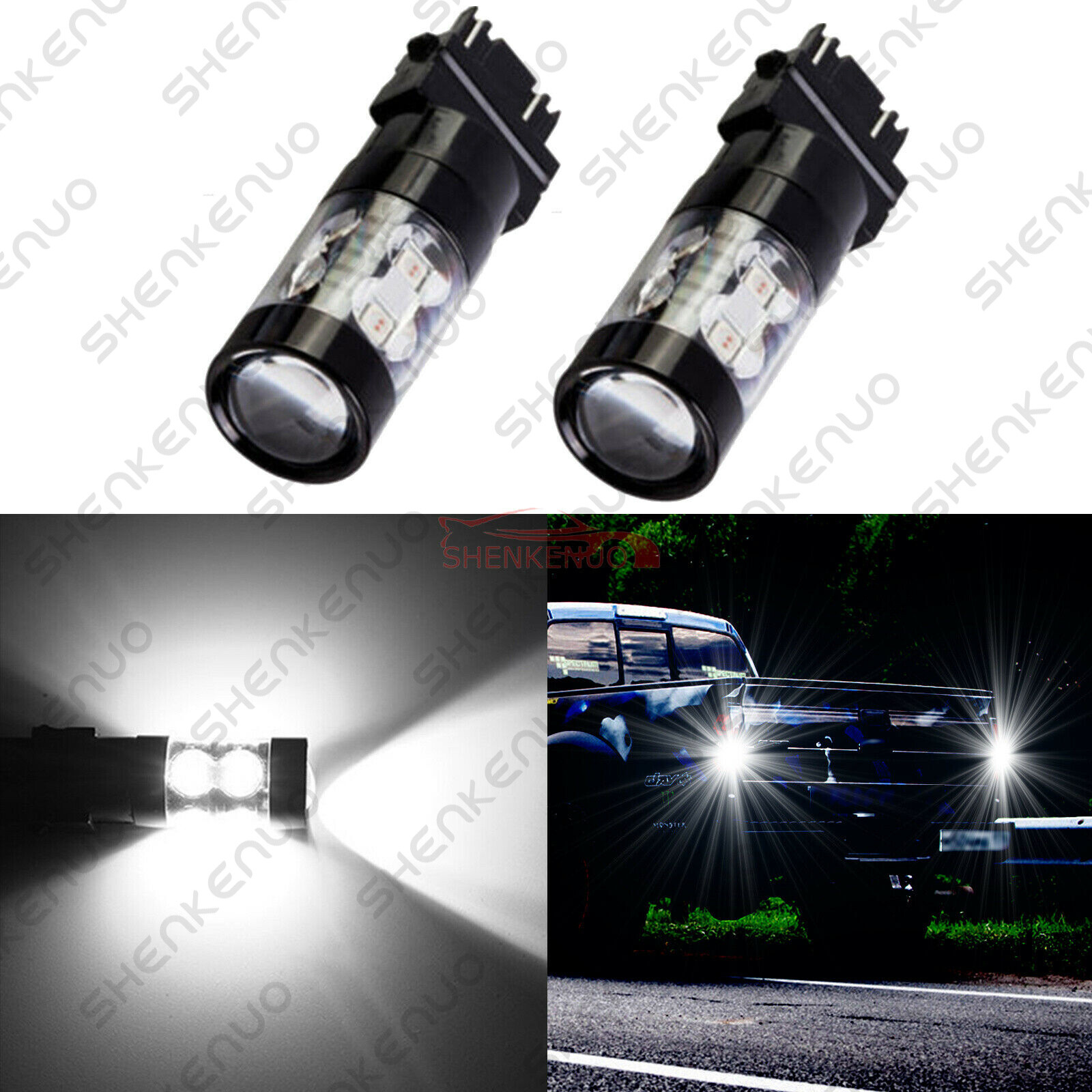 6000K White 3157 LED Reverse Backup Light Bulbs For Dodge Ram 1500 2500 ...