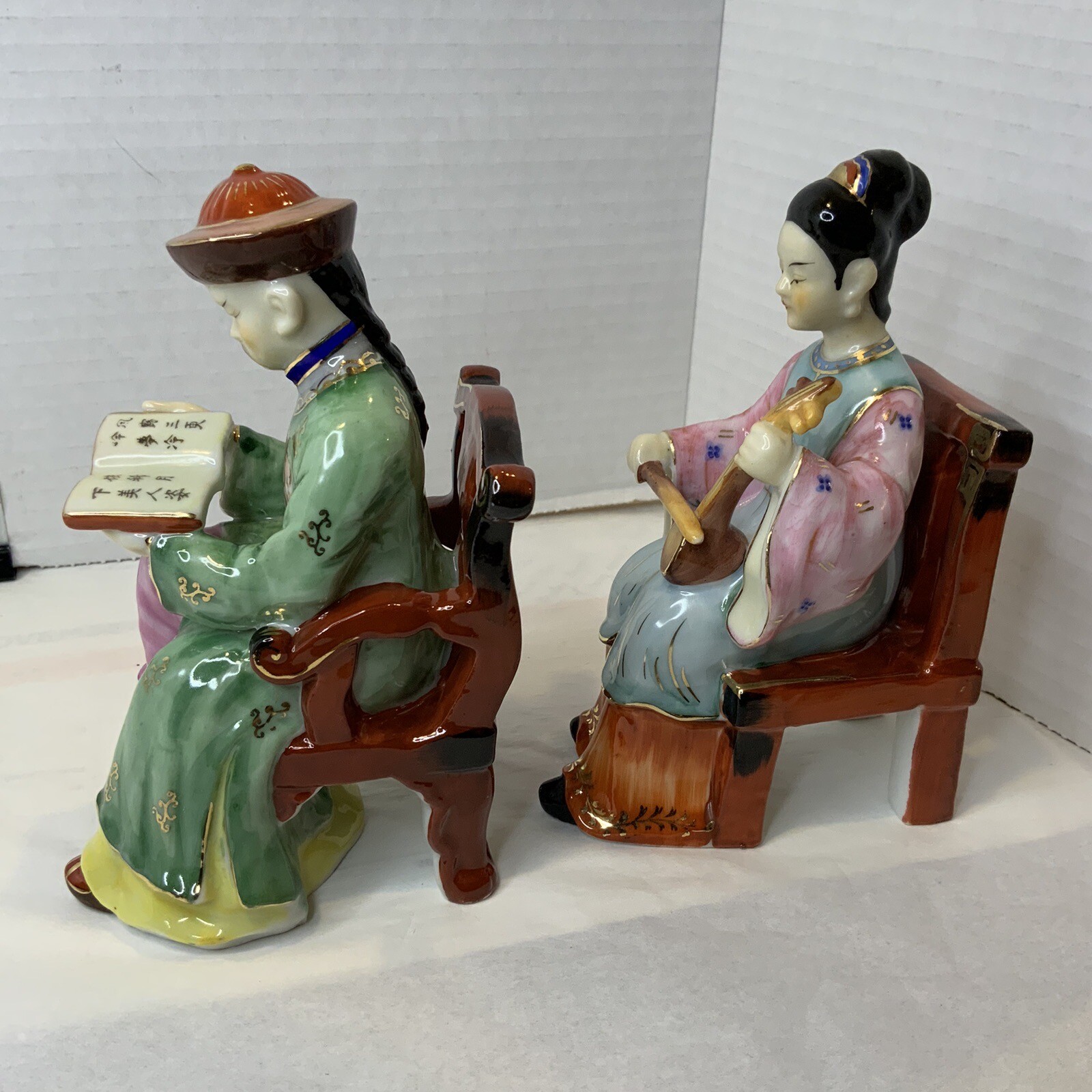 Vintage Asian Couple Figurines - Hand Painted Shafford China - Made In ...