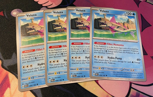 4x Veluza - Pokemon S/V Paradox Rift 054/182 Regular TCG Playset | eBay