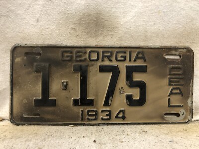 Vintage 1934 Georgia Dealer License Plate | eBay