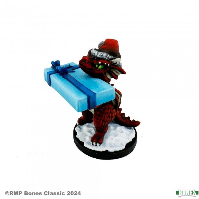 Reaper 77769 Mini Christmas Rocky (Bones) Holiday Dragon with Present ...