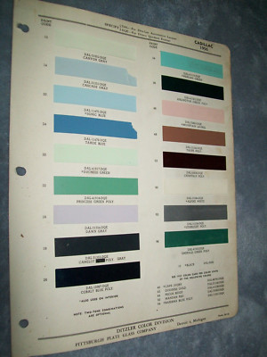 1958 Cadillac car color Paint Chips set - Ditzler | eBay