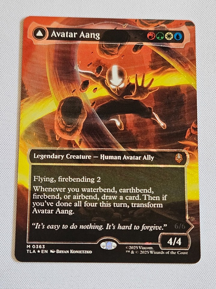 Avatar Aang Raised Foil MTG TLA 363 Magic The Gathering The Last ...