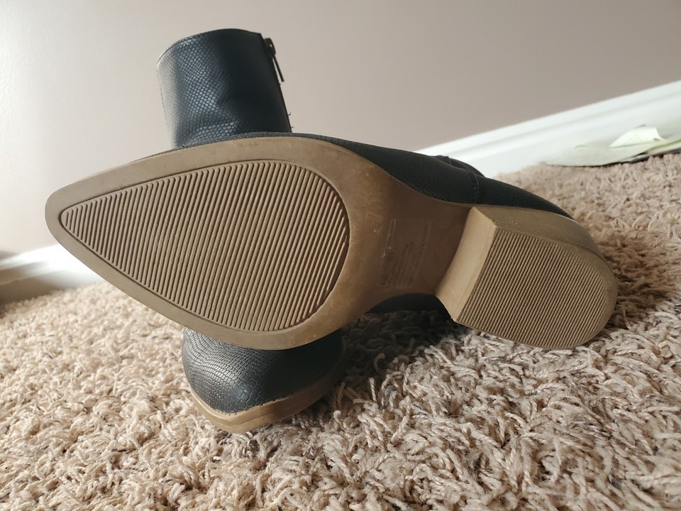 Maurices Womens Black Short Boots Size 10 M Low Heel Side Zip | eBay UK