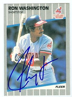 Ron Washington autographed baseball card (Cleveland Indians) 1989 Fleer ...