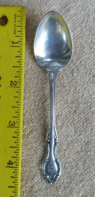 1835 R. Wallace Joan pat. Silver Plt. Espresso Spoon Monogram: S ...
