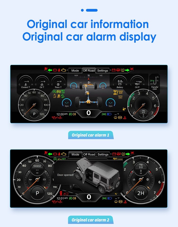 Fit Jeep Wrangler JK 11-17 Car Instrument Digital Cluster Speedometer ...