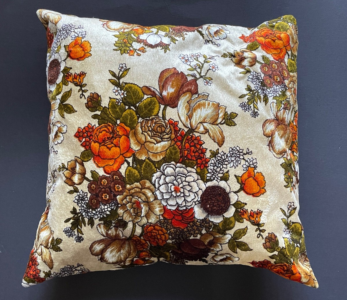 Vintage Velvet Floral Pillow