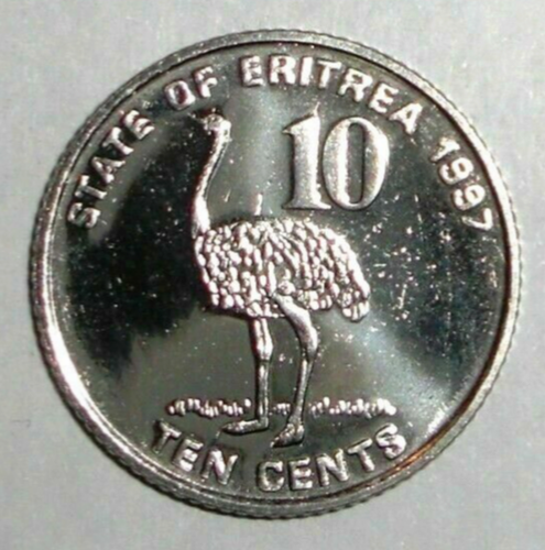 1997 Eritrea 10 cents Coin Ostrich Emu Bird Animal African Wildlife | eBay