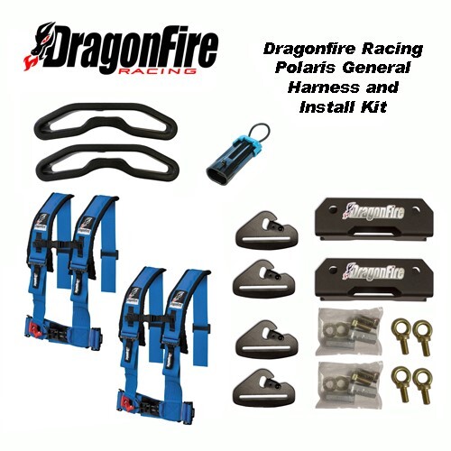 Dragonfire Polaris General Harness Mounting Kit w/4-Pt H Style Sewn In ...