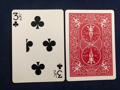 3 1/2 of Clubs - Playing Card - Red Back Bicycle - Card Magic - New | eBay