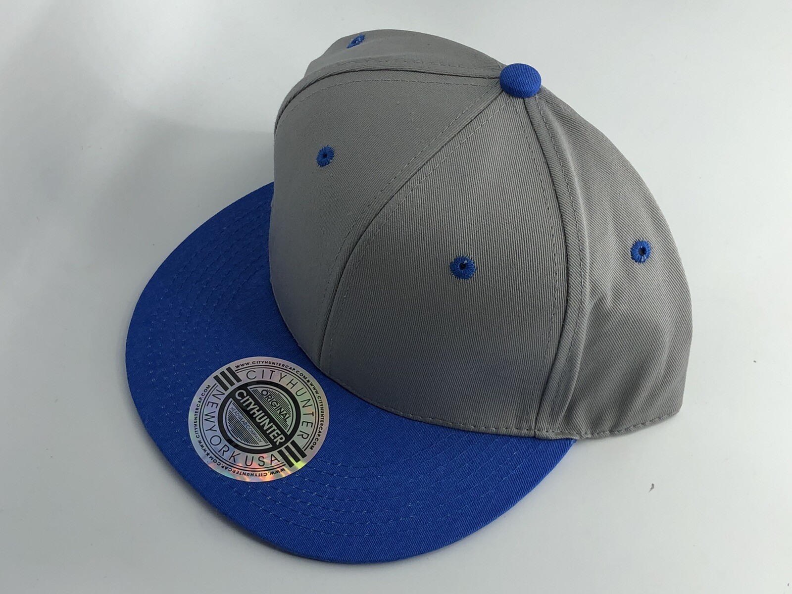 City Hunter Headwear Gray Blue Ballcap Cap Hat SnapBack NY USA | eBay