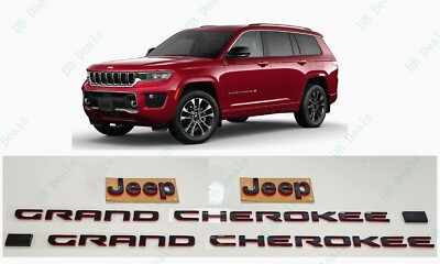 4PCS Black Red Front Rear Jeep Door Emblems 2022+ Jeep Grand Cherokee 2 ...