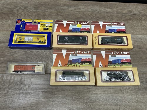 Life-Like Trains N Scale Freight, Box & Rail Car Lot Of 6 New | eBay