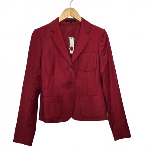 NWT Theory Nillian Blazer Women's 4 Red Wool Blend 2 Button Structured ...