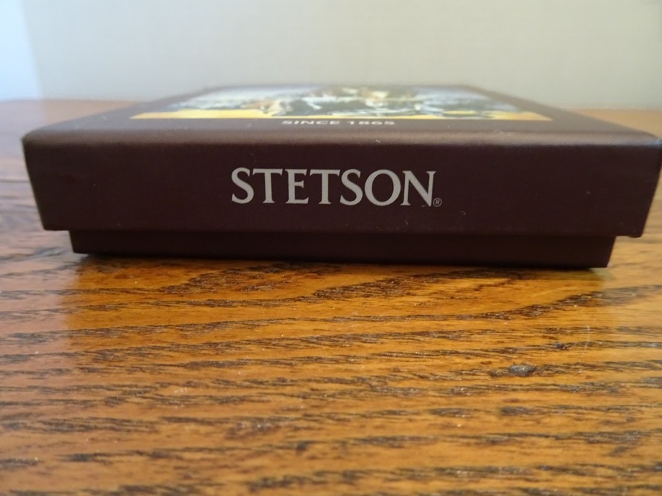 NEW Stetson Tooled Brown Leather Bi-Fold Wallet Embossed Accessories ...