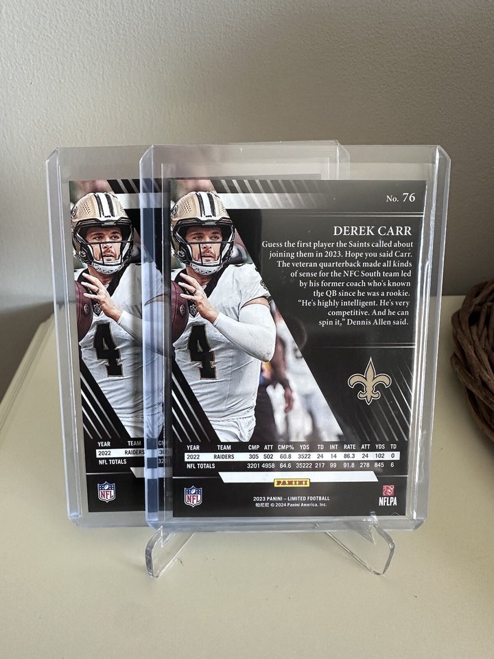 3 Card Lot- 2023 Limited Derek Carr Limited Ink Auto 06/25 LI-DCA 76 | eBay